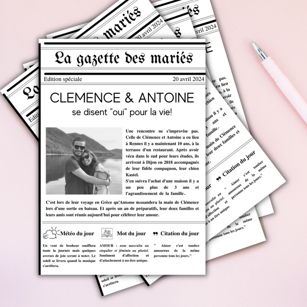 Gazette des mariés | 100 % personnalisable – Réussir son mariage